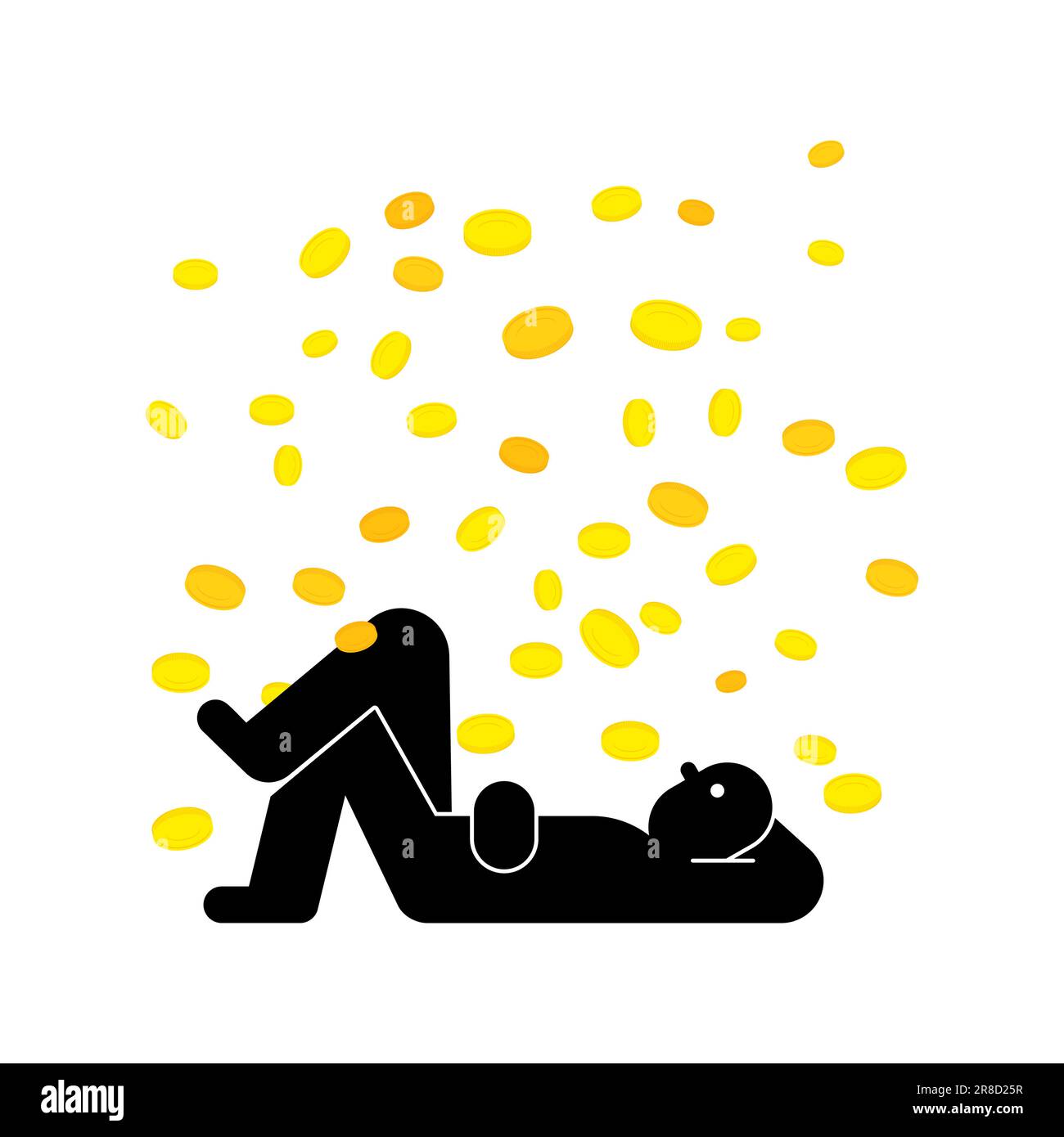 Money rain flat cartoon Stock Vector Images - Alamy