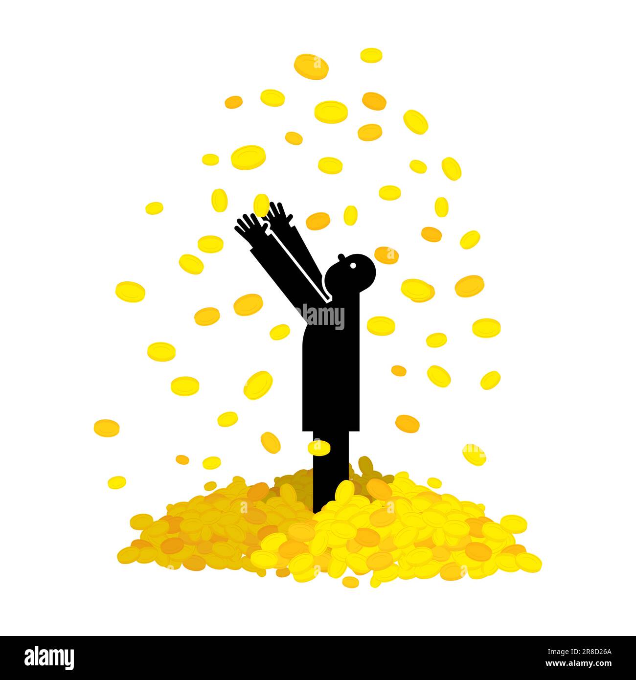 Money rain. Money is pouring on person. Concept of wealth Stock Vector ...