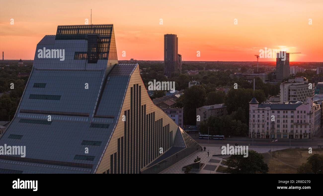 Aerial view of the National Library in Riga Stock Photo - Alamy