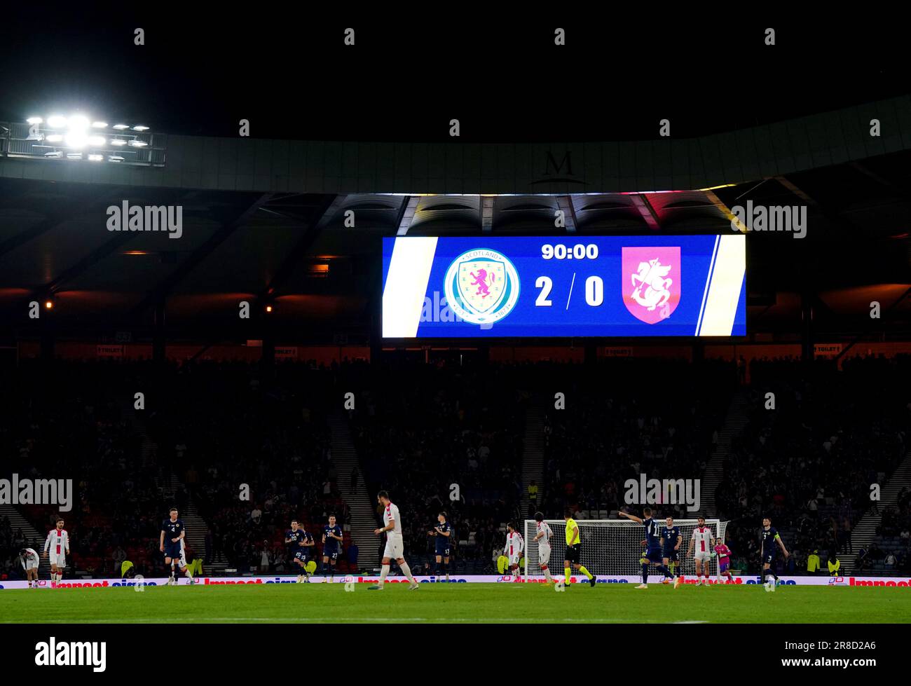 The score is shown on screen during the UEFA Euro 2024 Qualifying Group ...