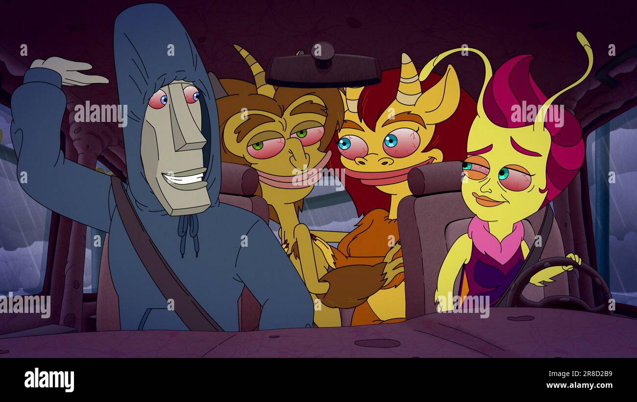 HUMAN RESOURCES, from left: Pete the Logic Rock (voice: Randall Park ...