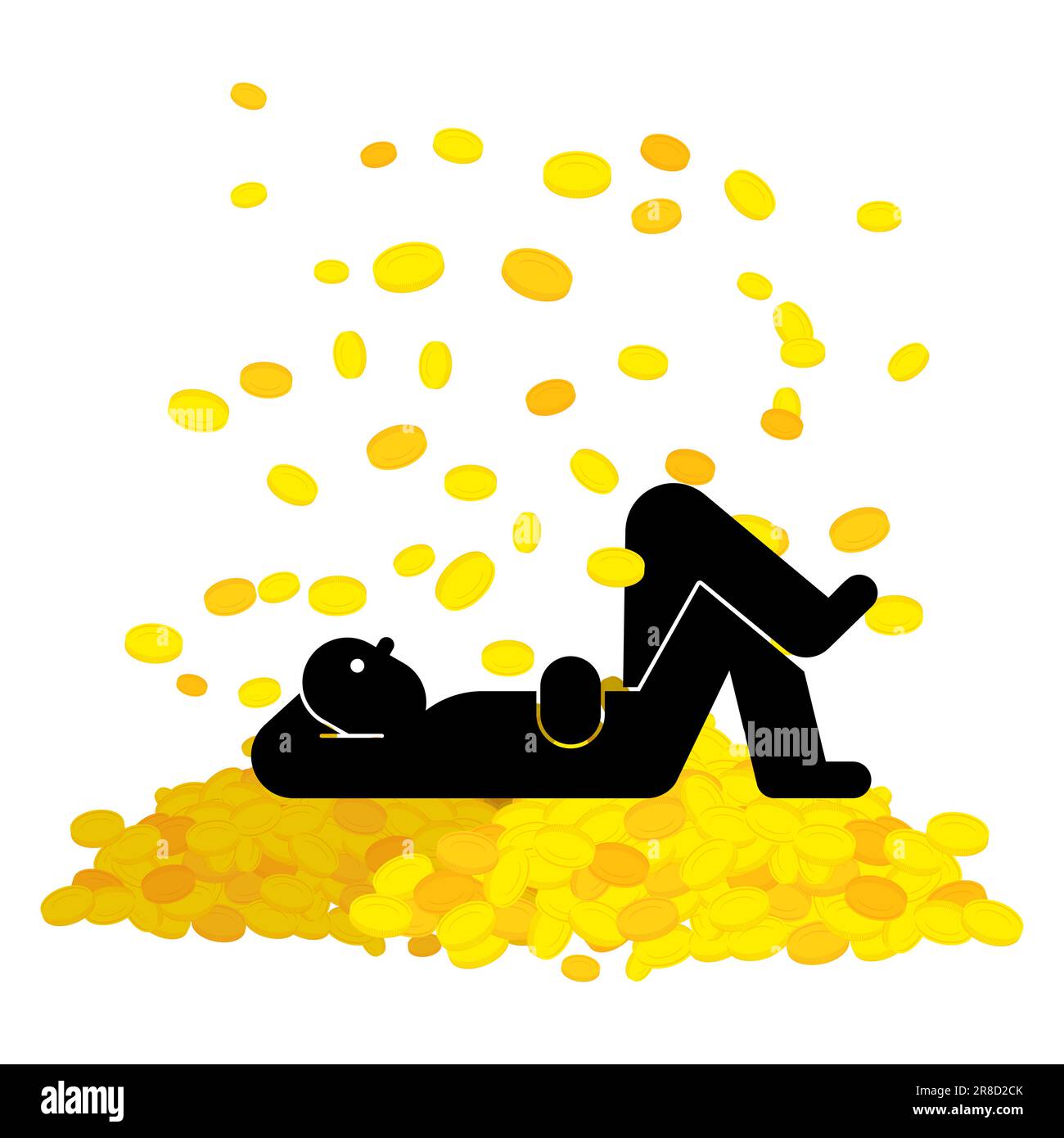 Money rain flat cartoon Cut Out Stock Images & Pictures - Alamy
