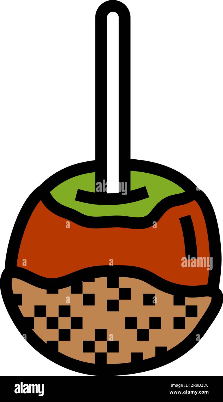 caramel apple food snack color icon vector illustration Stock Vector ...