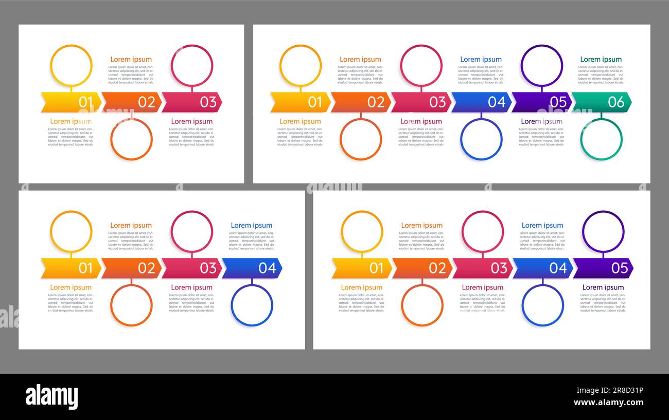 Multicolor pointer with round cells infographic chart design template ...