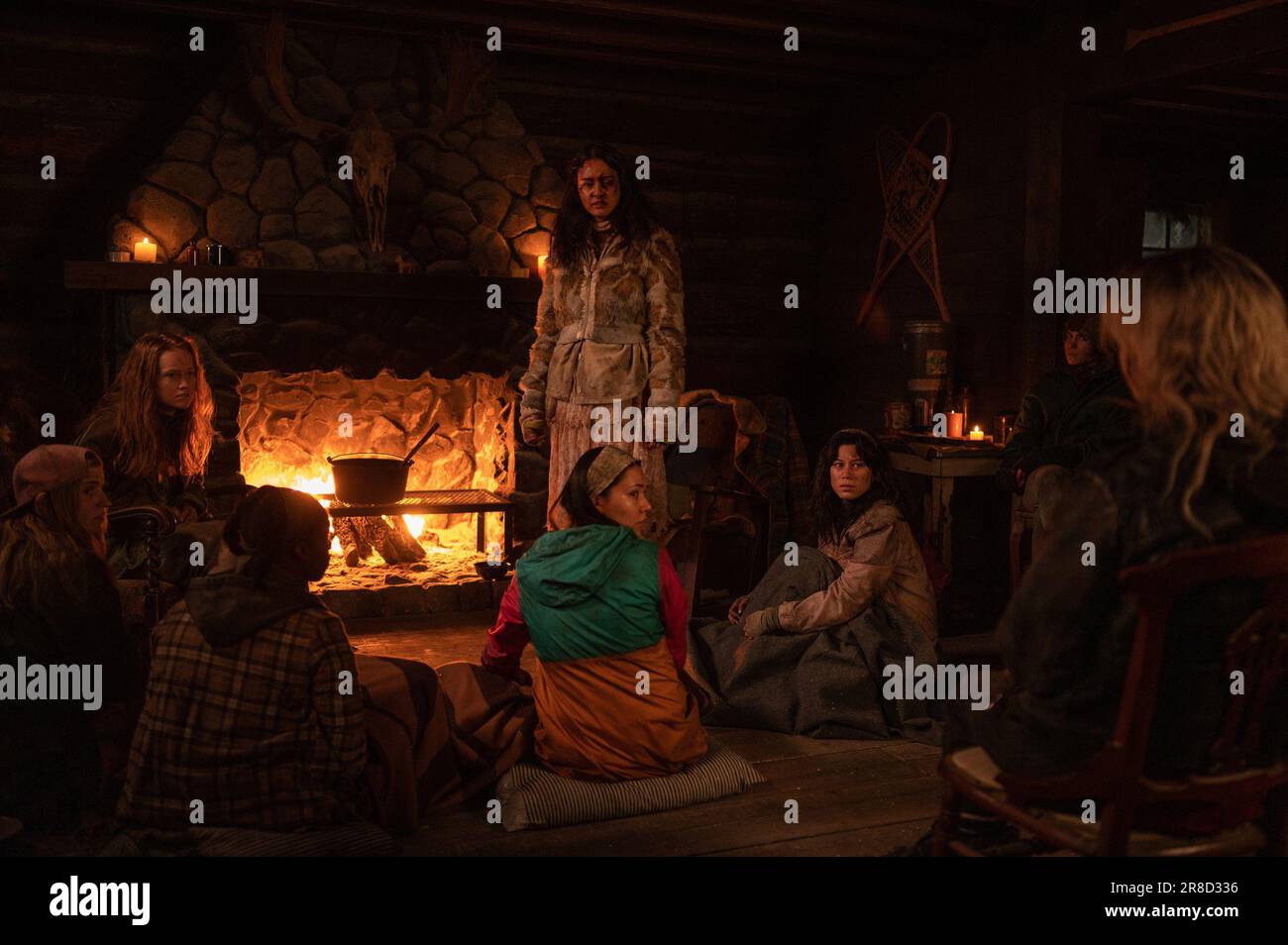 YELLOWJACKETS, from left: Jenna Burgess, Liv Hewson, Nia Sondaya ...