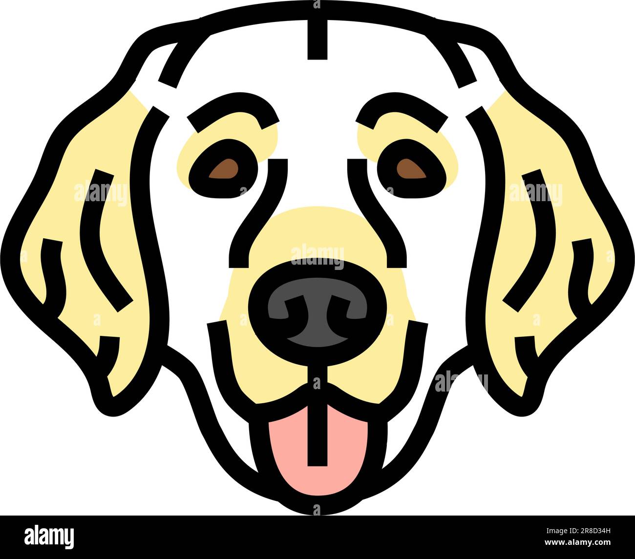 golden retriever dog puppy pet color icon vector illustration Stock ...