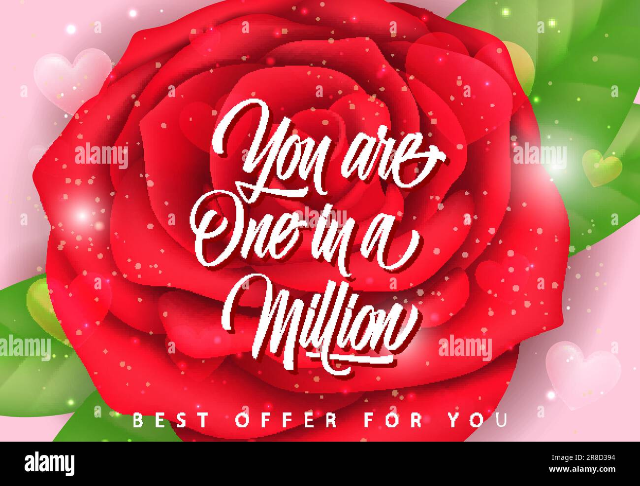 You Are One in Million Lettering with Rose Stock Vector Image & Art - Alamy