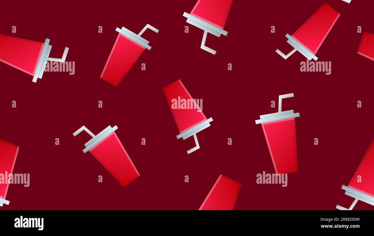 Colorful Pop Art Seamless Pattern With A Paper Cup Of Soda, Vector ...