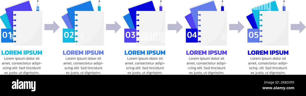 Note taking blue infographic chart design template Stock Vector Image ...