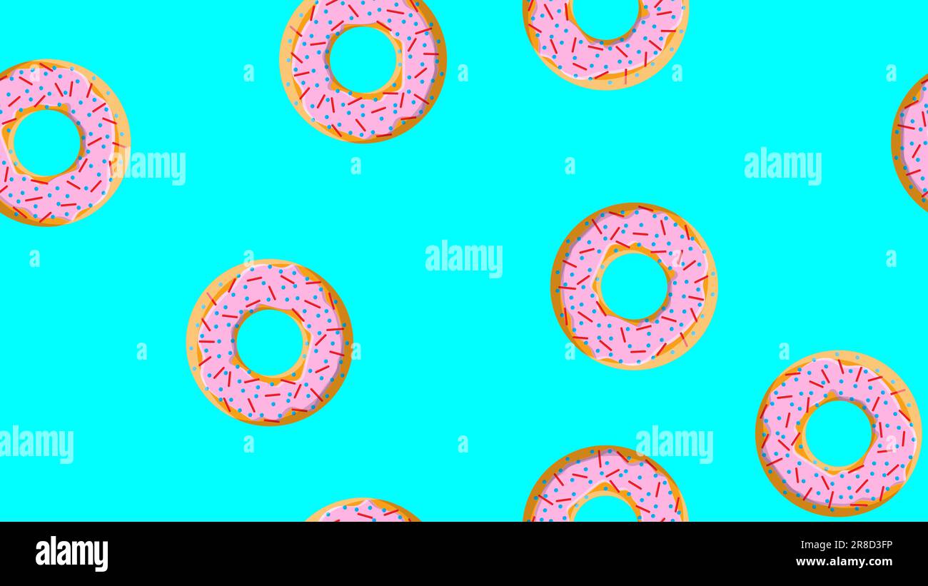 Seamless pattern, texture from round sweet flour tasty donuts to ...