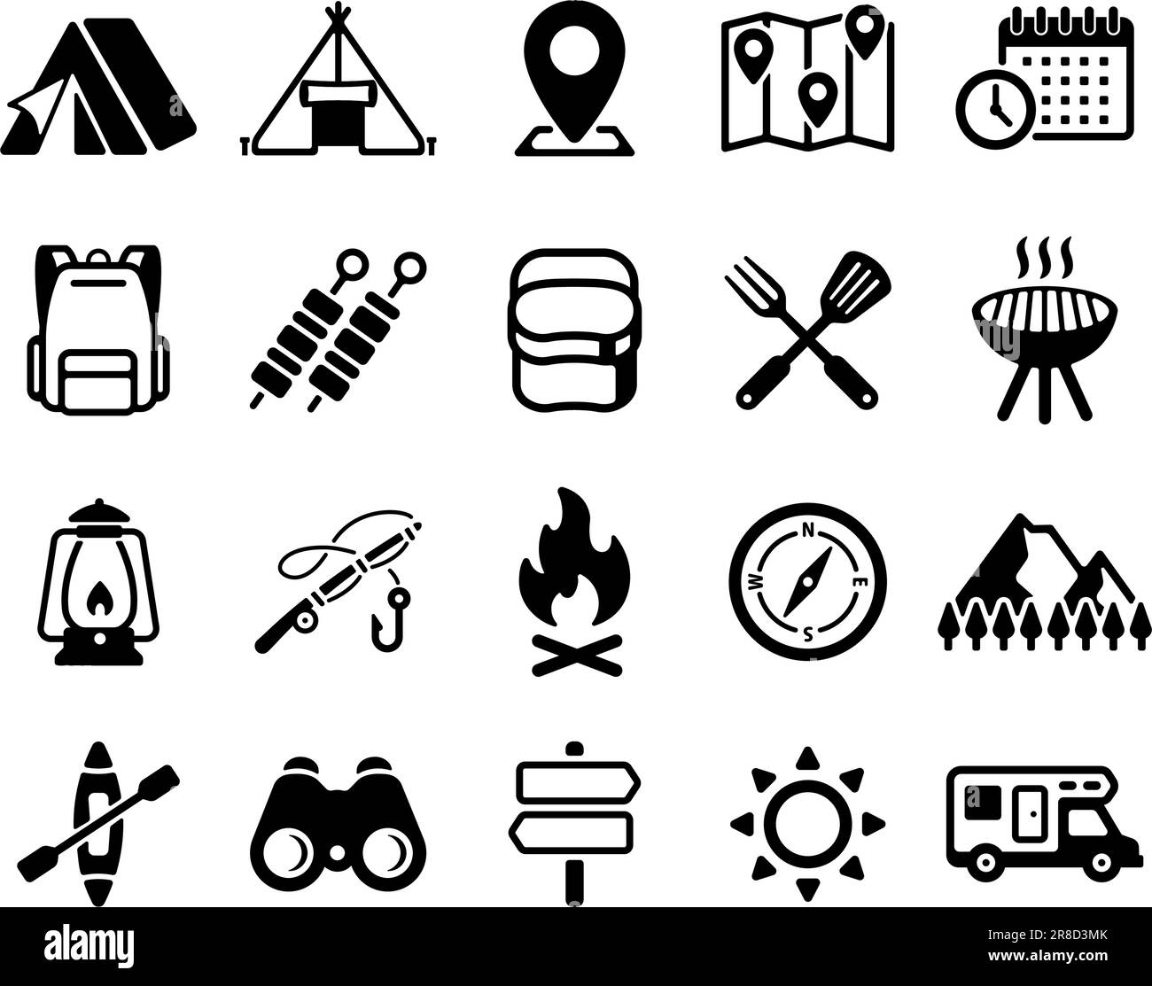 Outdoor trip symbol Black and White Stock Photos & Images - Alamy