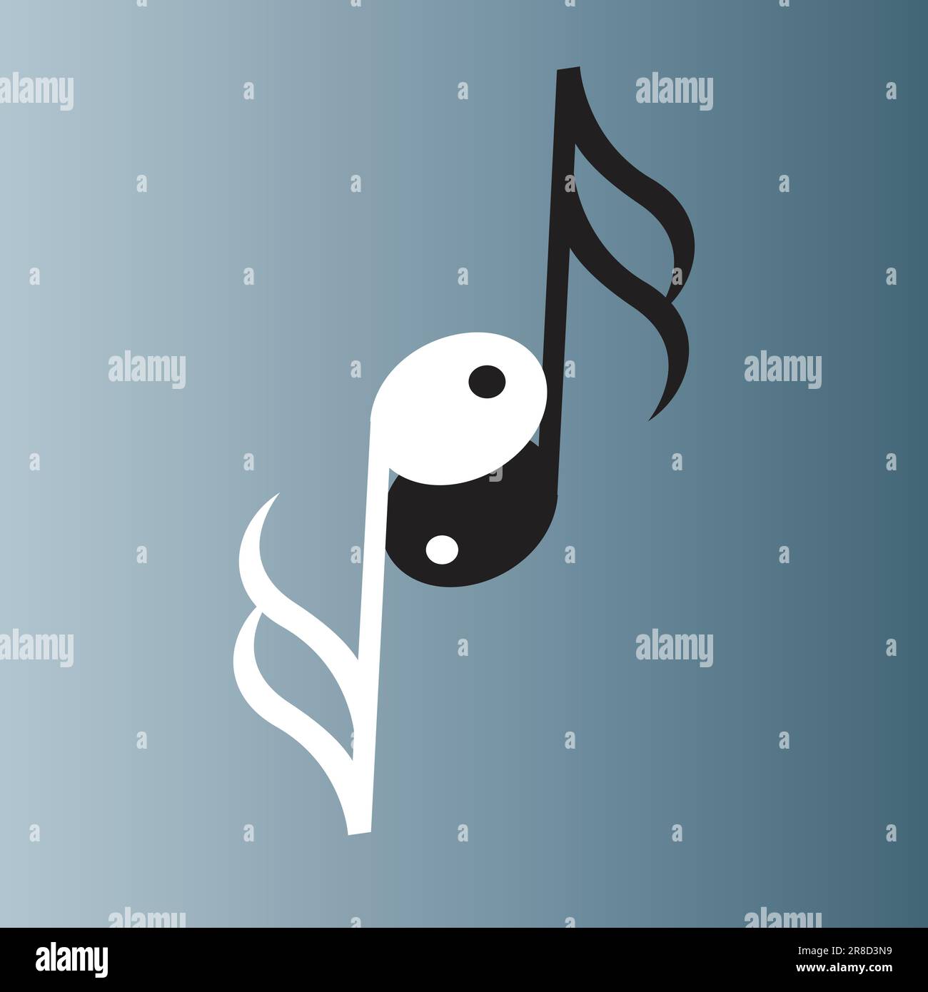 Black and white musical notes arranged as yin yang symbol Stock Vector ...
