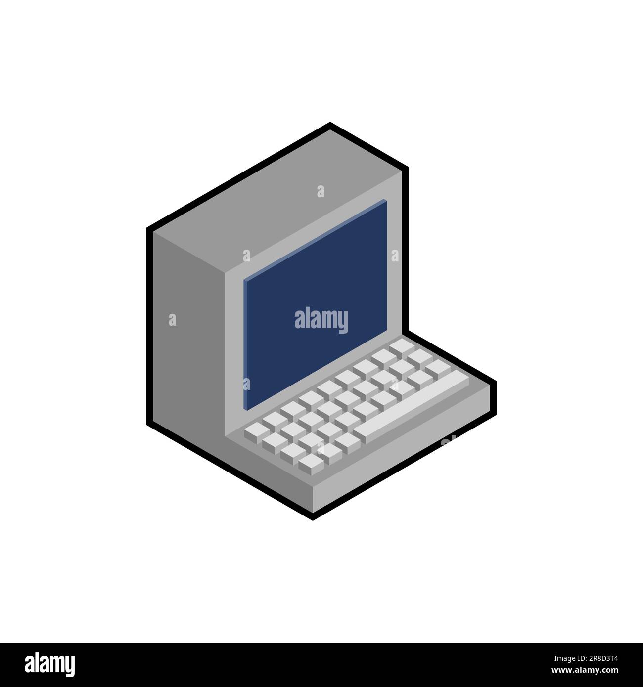 Old computer isometric style isolated. Vector illustration Stock Vector ...