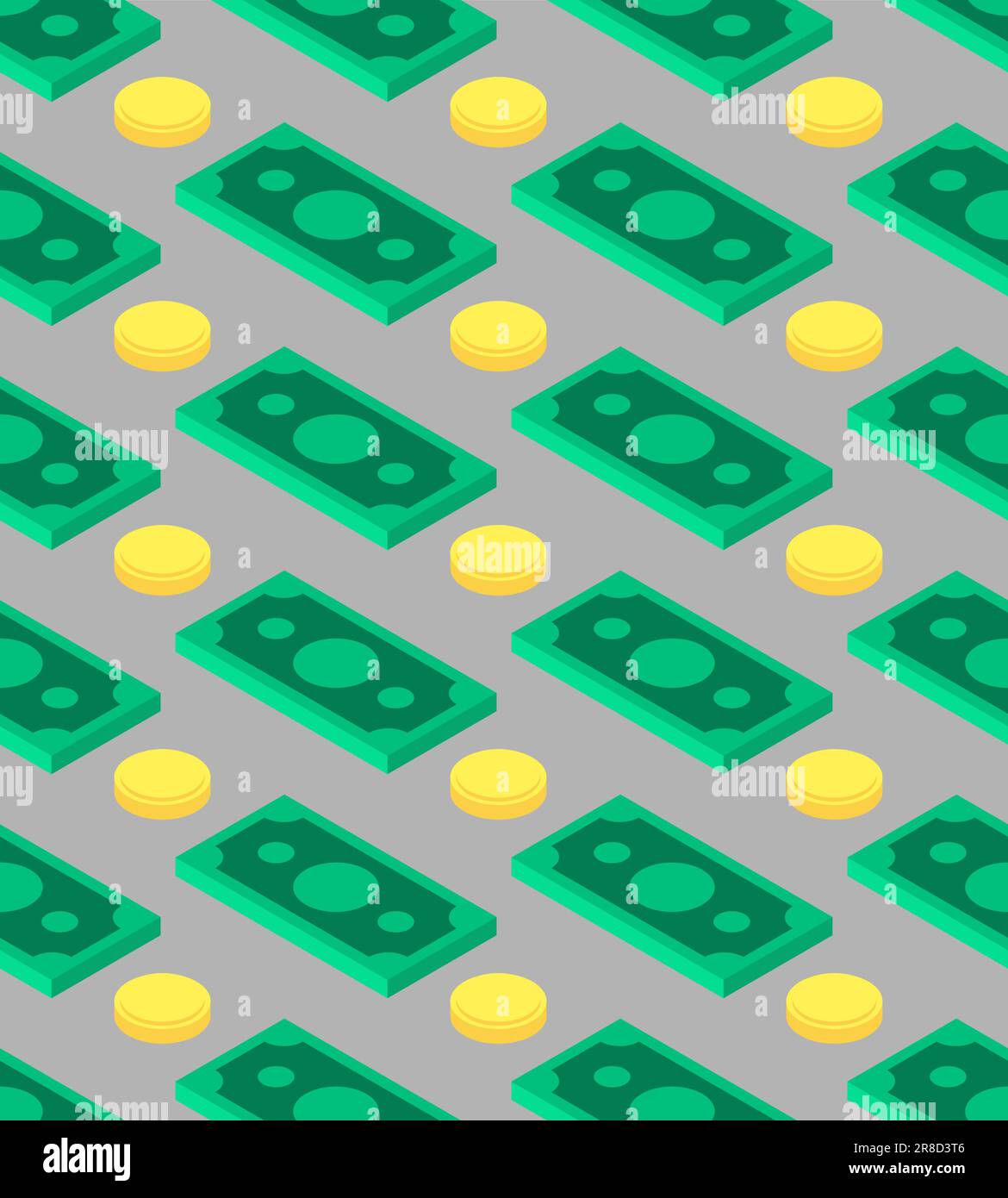 Money isometric style pattern seamless. dollars background. Rich ...