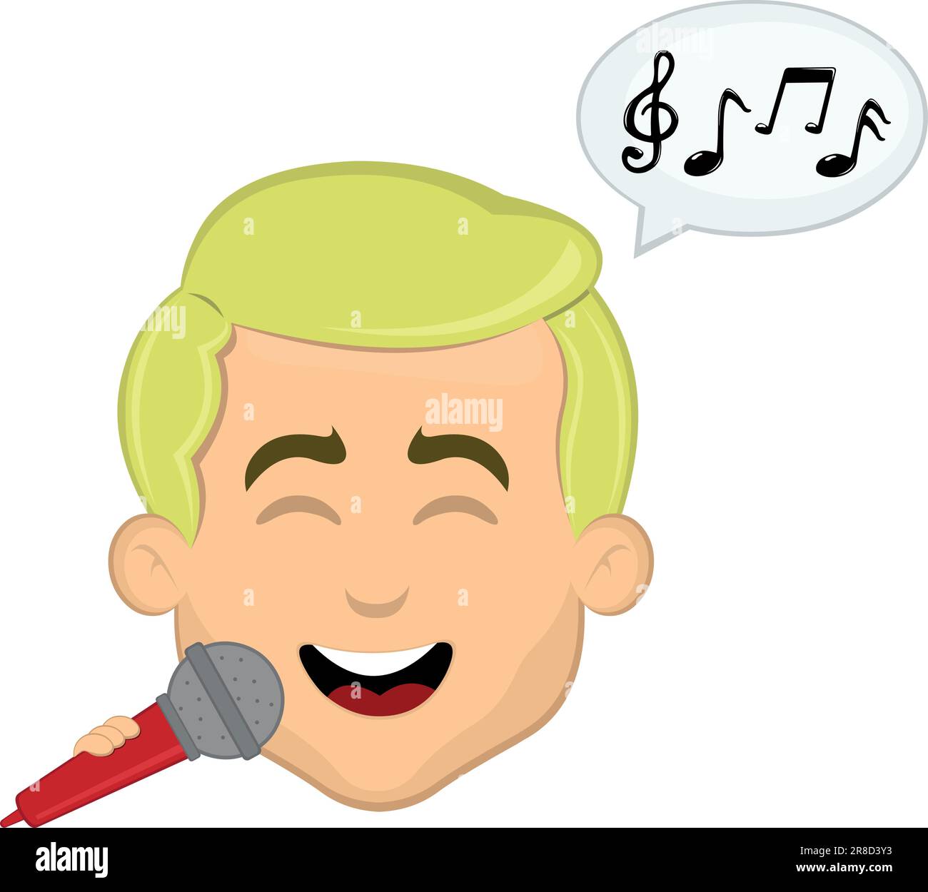 Boy microphone singing Stock Vector Images - Alamy