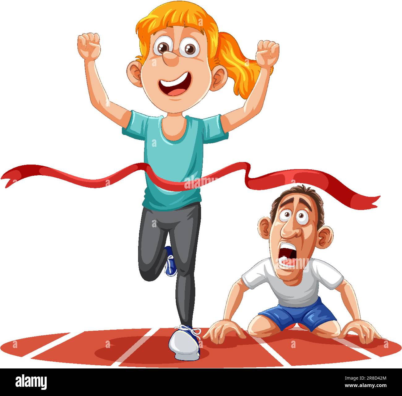 Runner at finish line isolated illustration Stock Vector Image & Art - Alamy