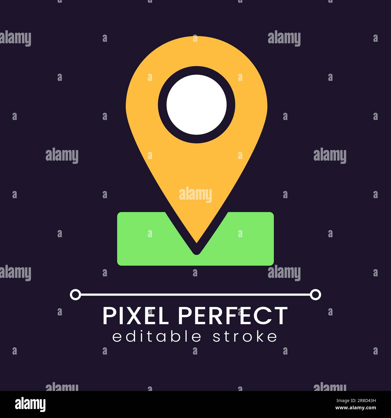 Location mark pixel perfect RGB color icon for dark theme Stock Vector ...