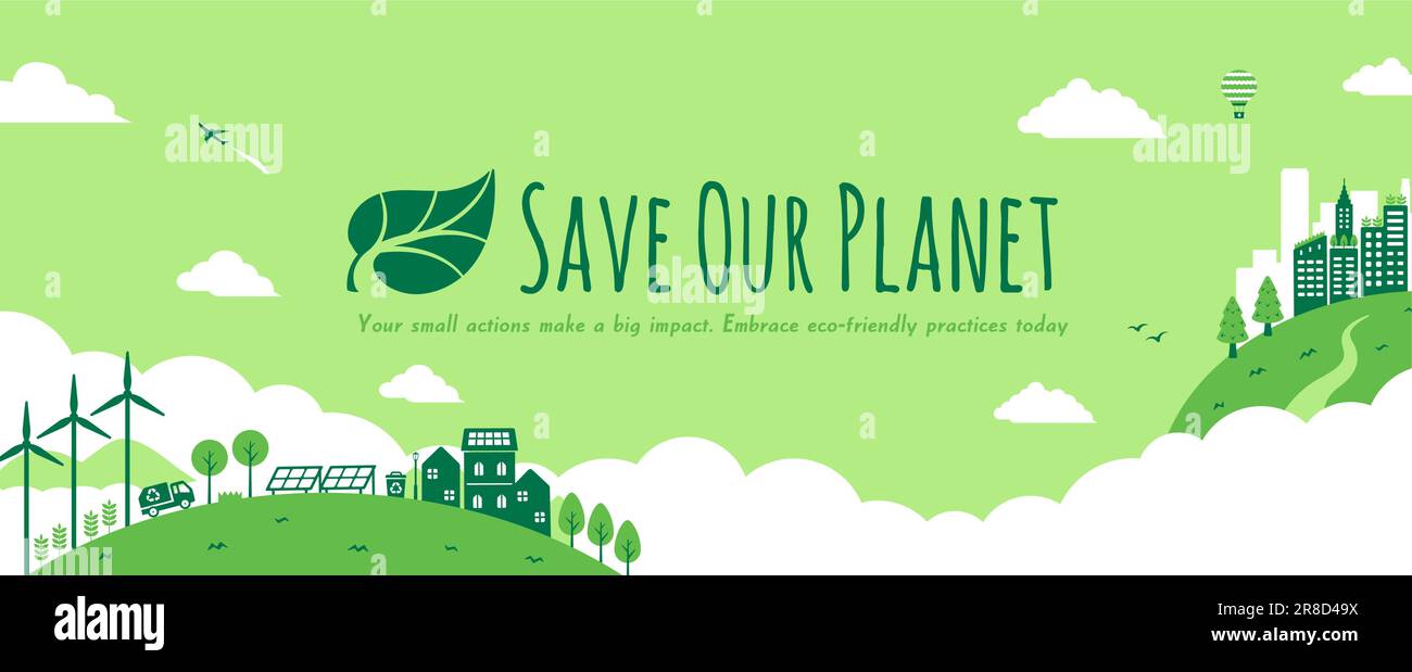 Ecology motif vector banner illustration ( SDGs, nature conservation ...
