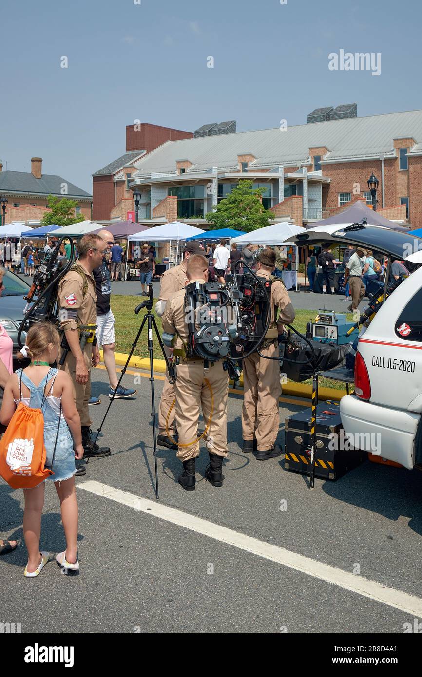 Cosplayers dressed as the Ghostbusters at the Dover Comic Con, Dover ...