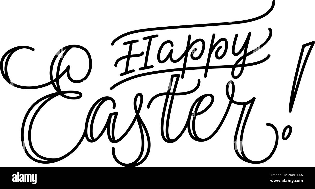 Happy Easter Outlined Lettering Stock Vector Image & Art - Alamy