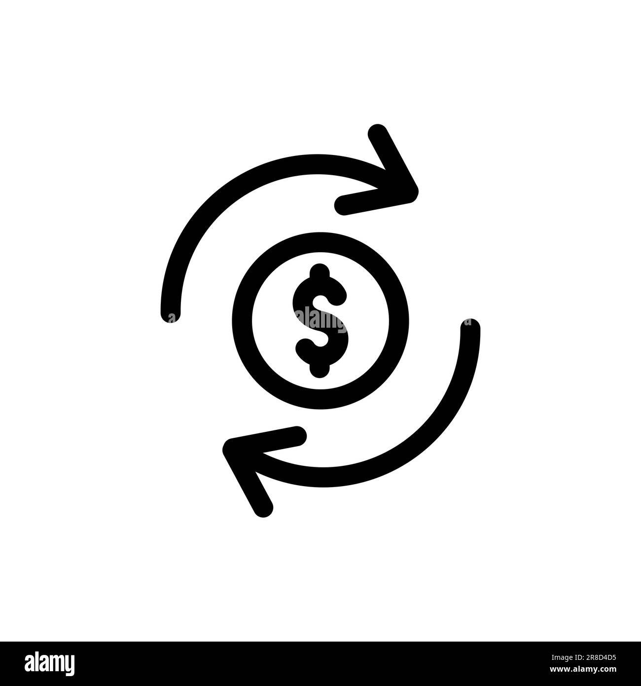Exchange dollar coin single round money transfer line icon, arrow ... Exchange dollar coin single round money transfer line icon, arrow ...