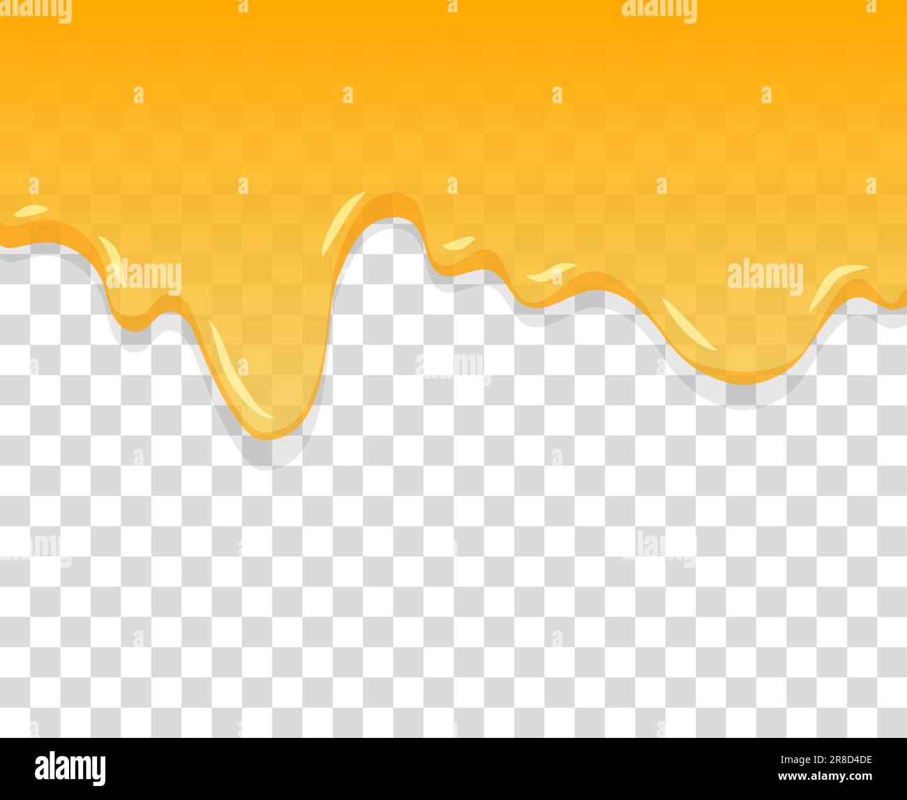 Honey or caramel melted on transparent background. Dripping yellow ...