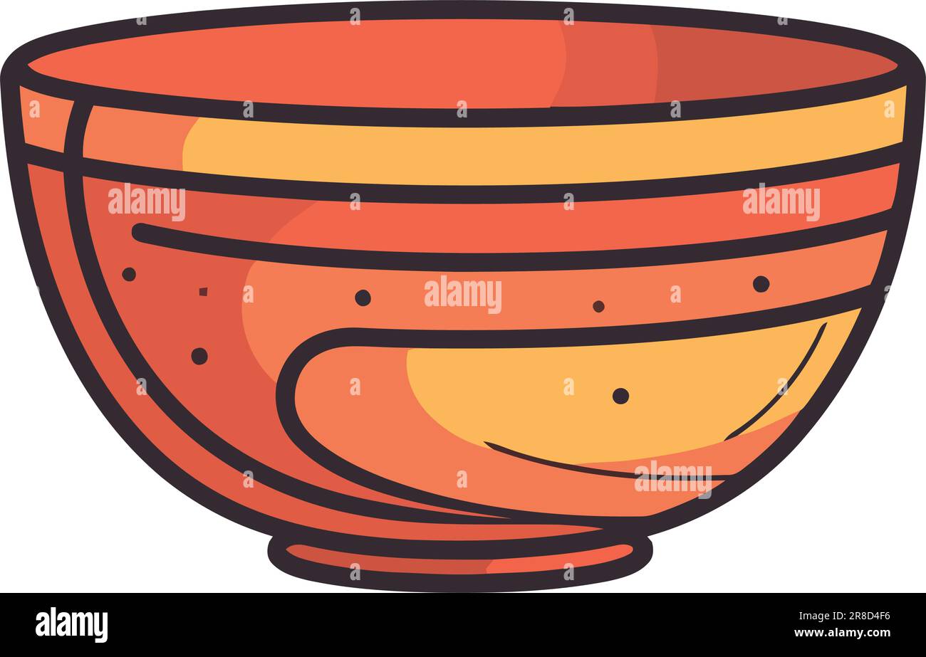 Orange pottery bowl Stock Vector Images - Alamy