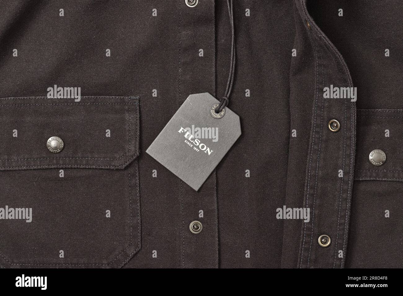Black rugged work shirt from Filson Stock Photo - Alamy