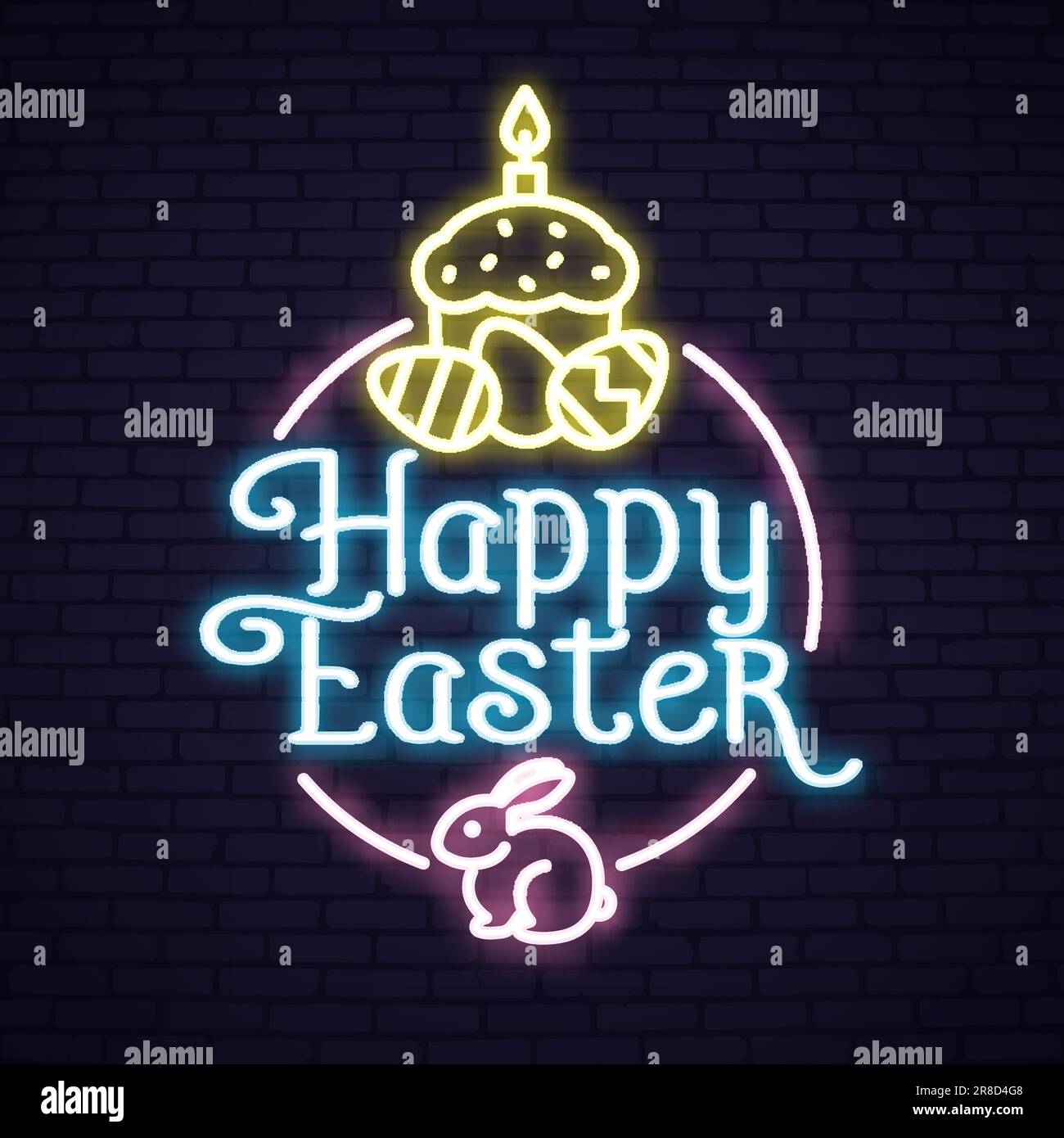 Neon Easter templates set Stock Vector Image & Art - Alamy