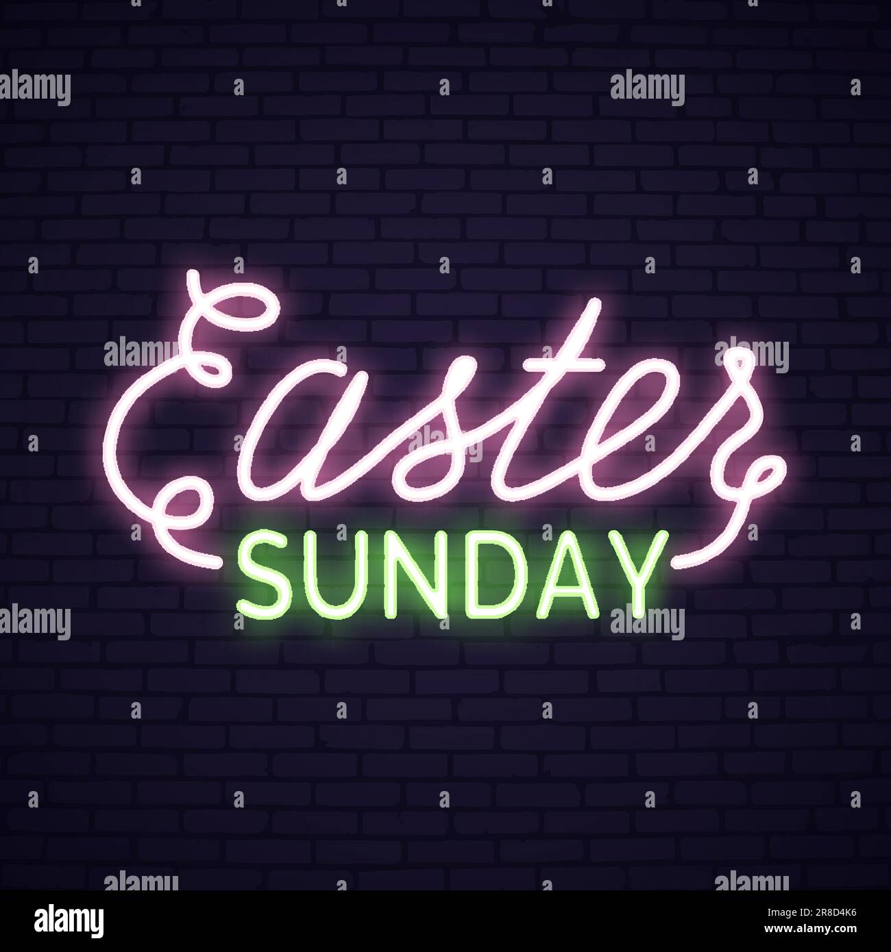 Neon glowing happy sunday text hi-res stock photography and images - Alamy