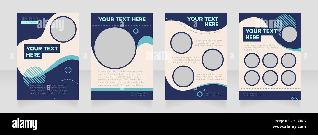 Nautical info dark blue blank brochure layout design Stock Vector Image ...