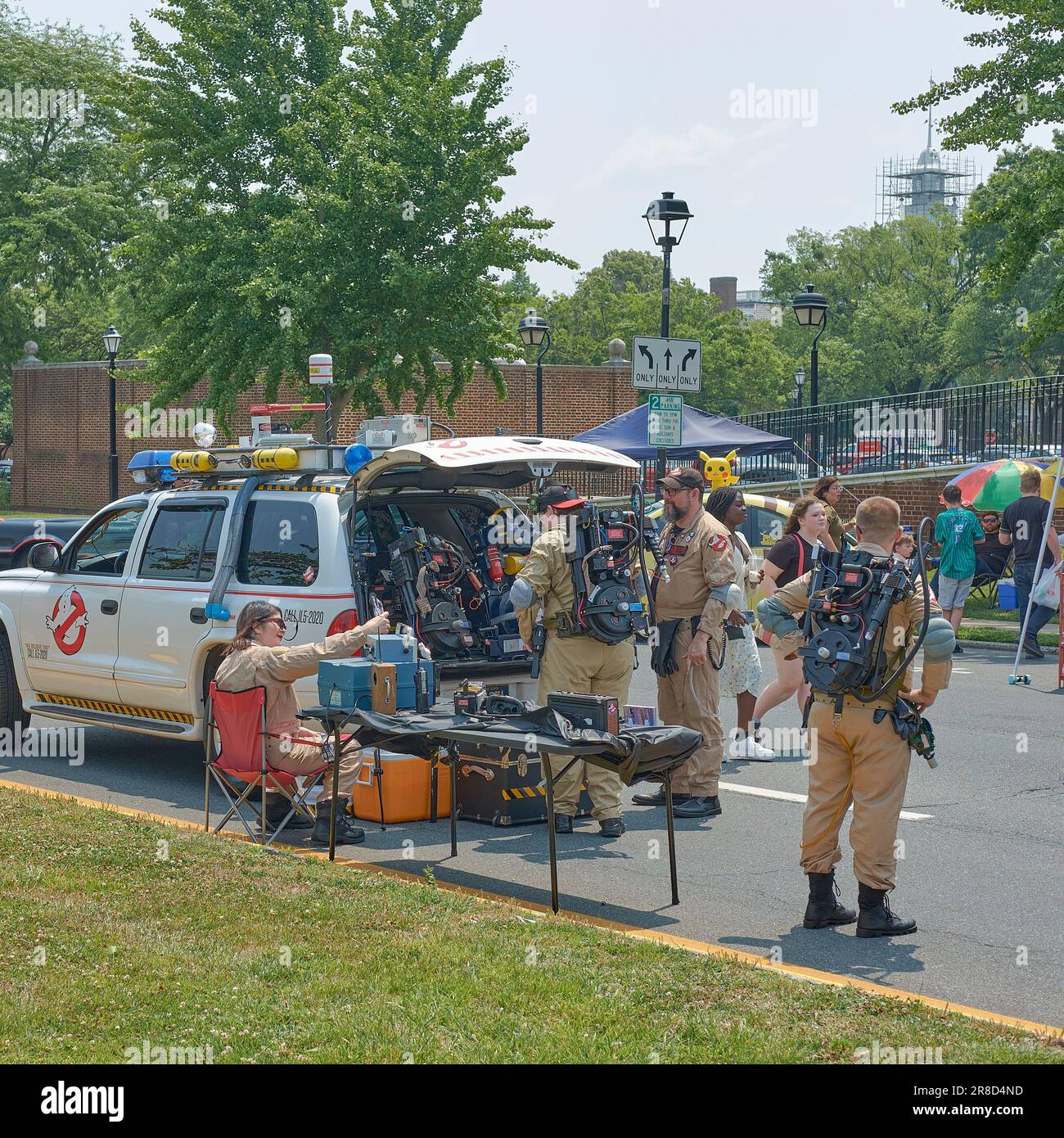 Cosplayers dressed as the Ghostbusters at the Dover Comic Con, Dover ...