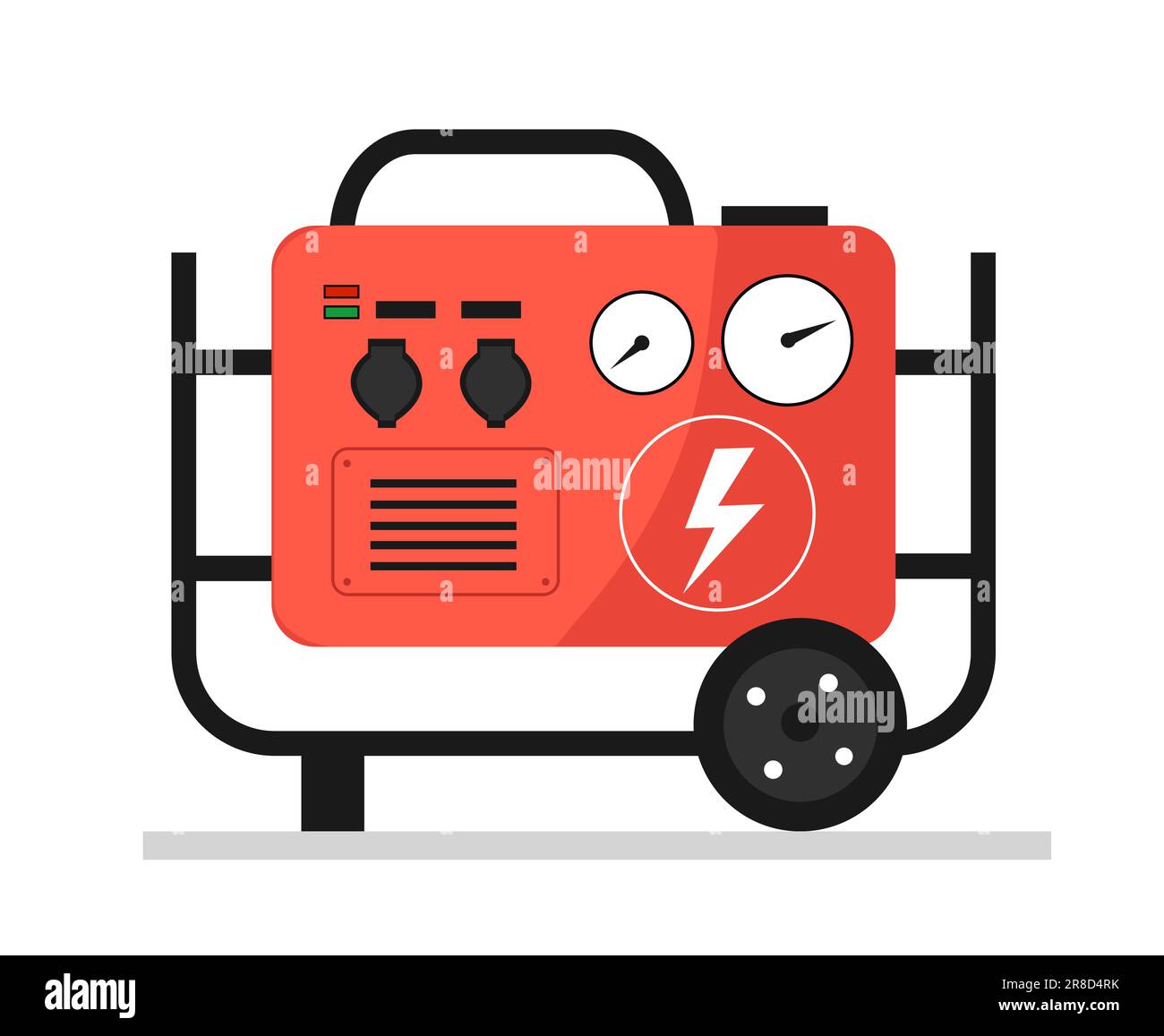 Red electric generator front view concept Stock Vector Image & Art - Alamy