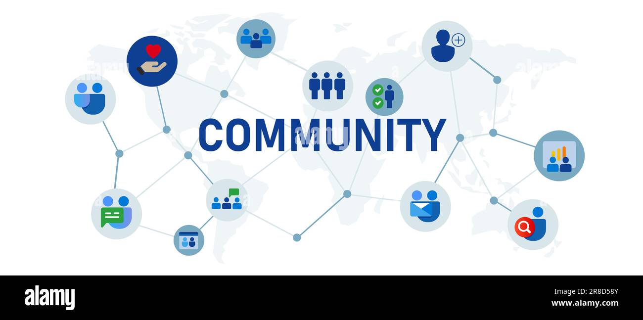 Community volunteering organization concept of social people icon set ...