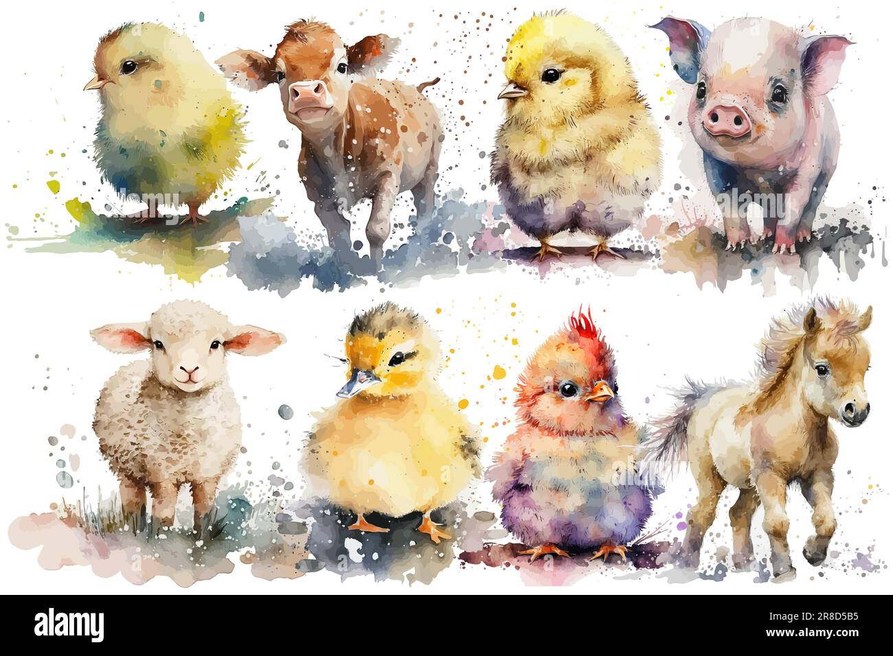 Farm watercolor hi-res stock photography and images - Alamy