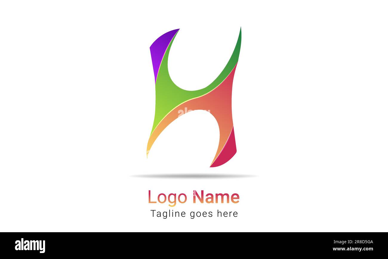 Letter H initial modern gradient colorful logo. Letter H monogram ...