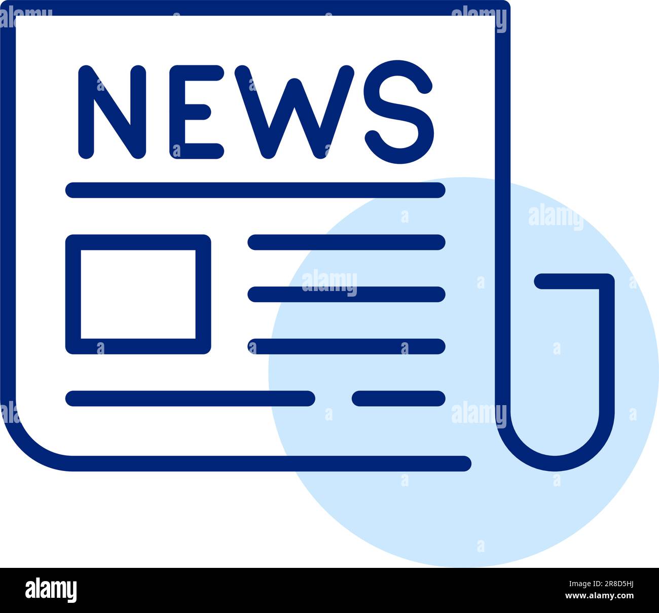 Folded newspaper with word news, text and picture. Periodical mass ...