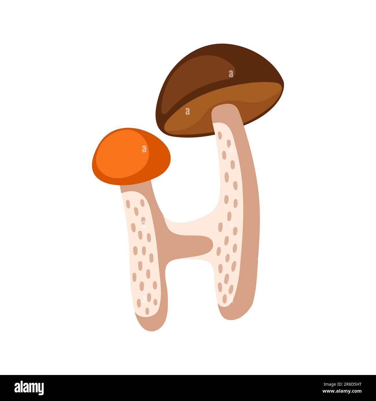 Letter H autumn type alphabet, font of mushrooms. Vector Thanksgiving ...
