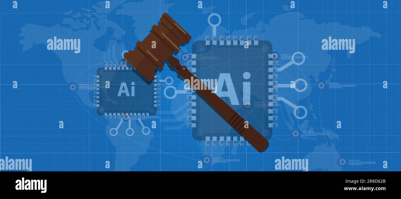 Law AI artificial intelligence symbol hammer legal legislation in ...