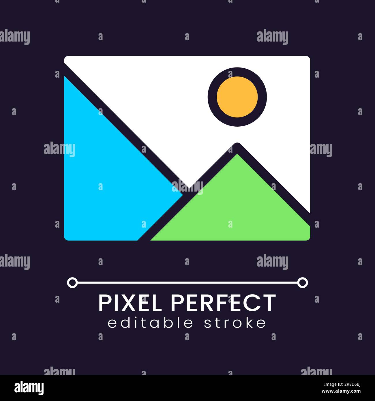 Gallery button pixel perfect RGB color icon for dark theme Stock Vector Image & Art - Alamy