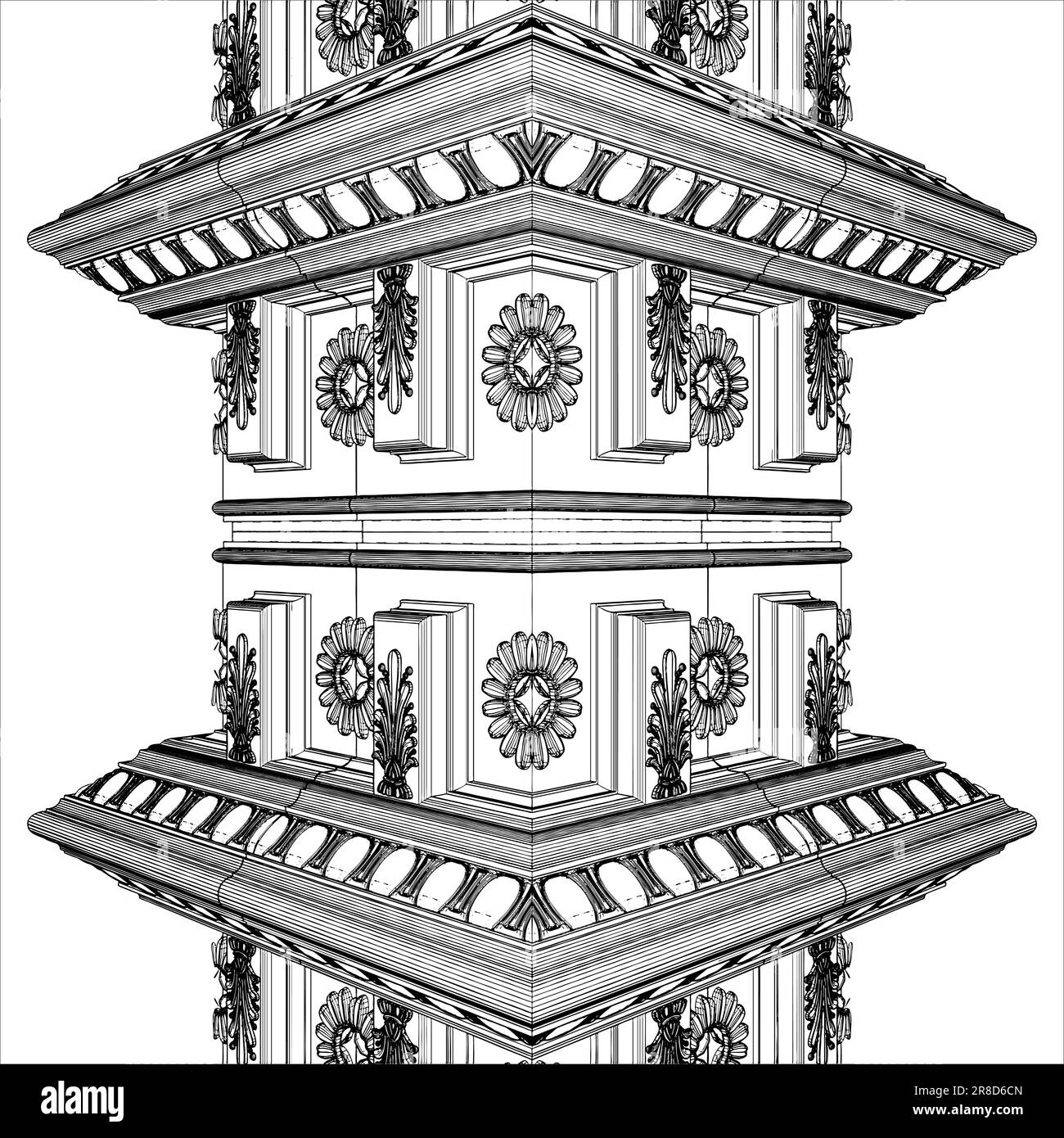 Antique Pillar Vector. Illustration Isolated On White Background ...