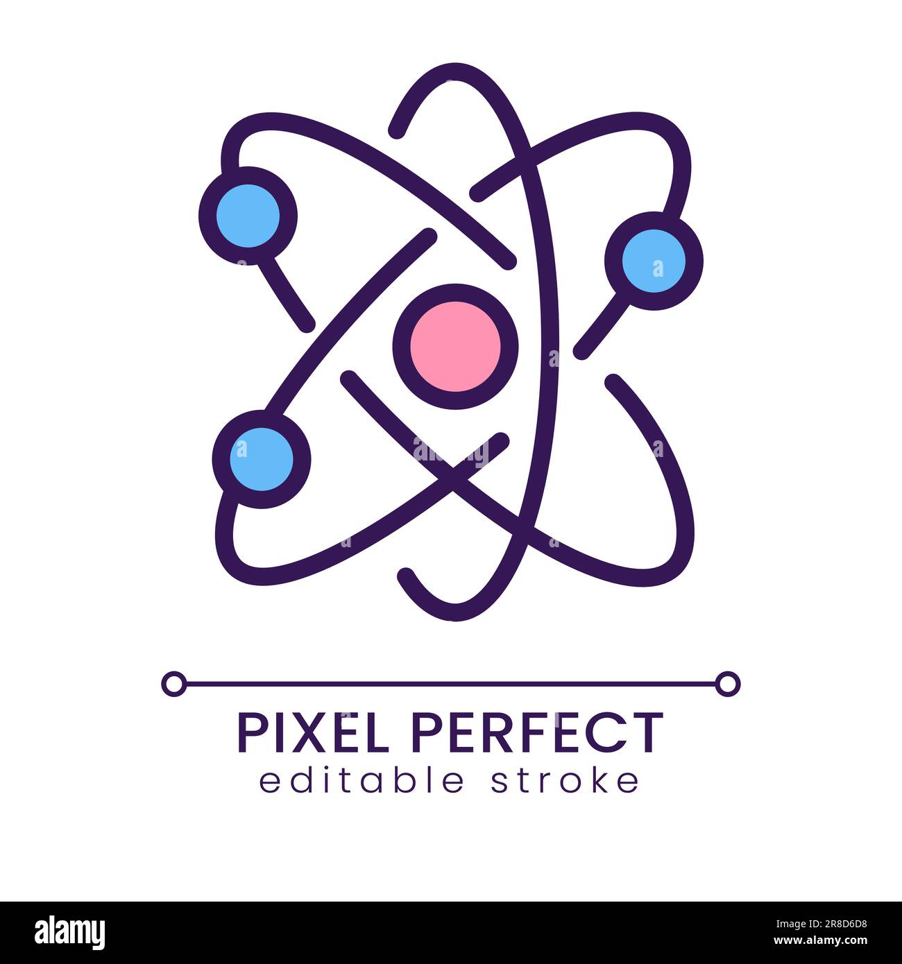 Atom structure pixel perfect RGB color icon Stock Vector Image & Art - Alamy