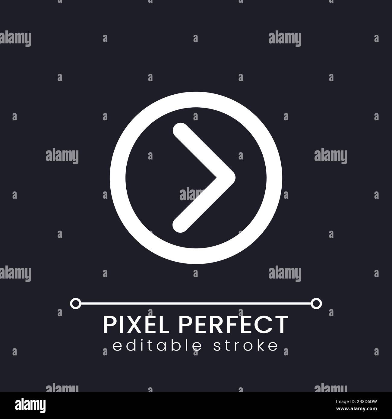 Right direction pointer pixel perfect white linear ui icon for dark theme Stock Vector Image ...