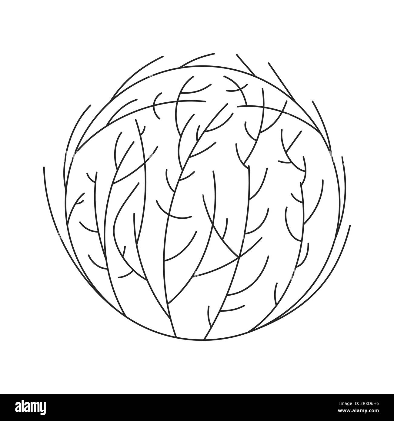Tumbleweed rolling flat monochrome isolated vector object. Dry bush. Wild grass. Desert wind ...
