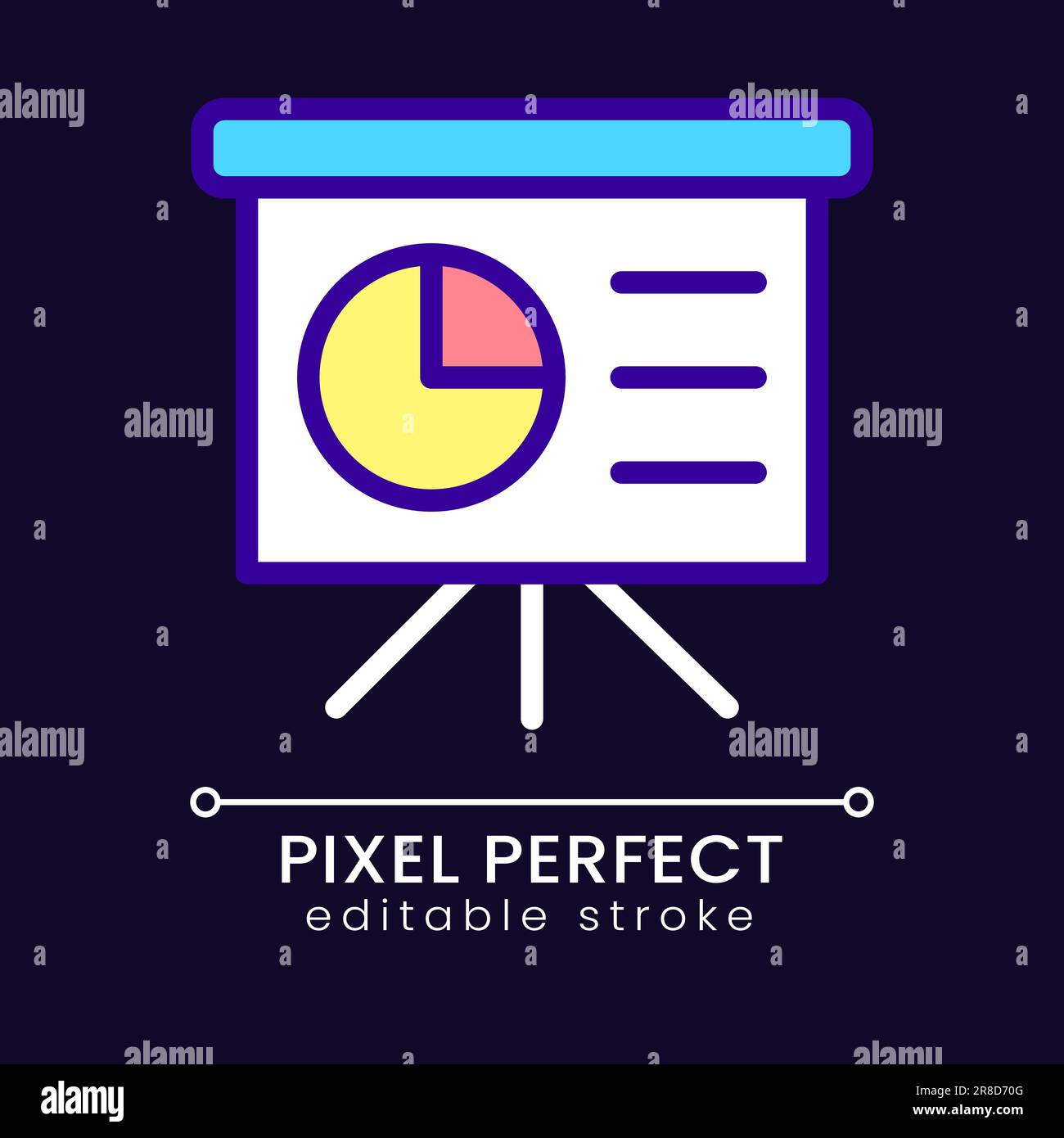 Presentation board pixel perfect RGB color icon for dark theme Stock ...