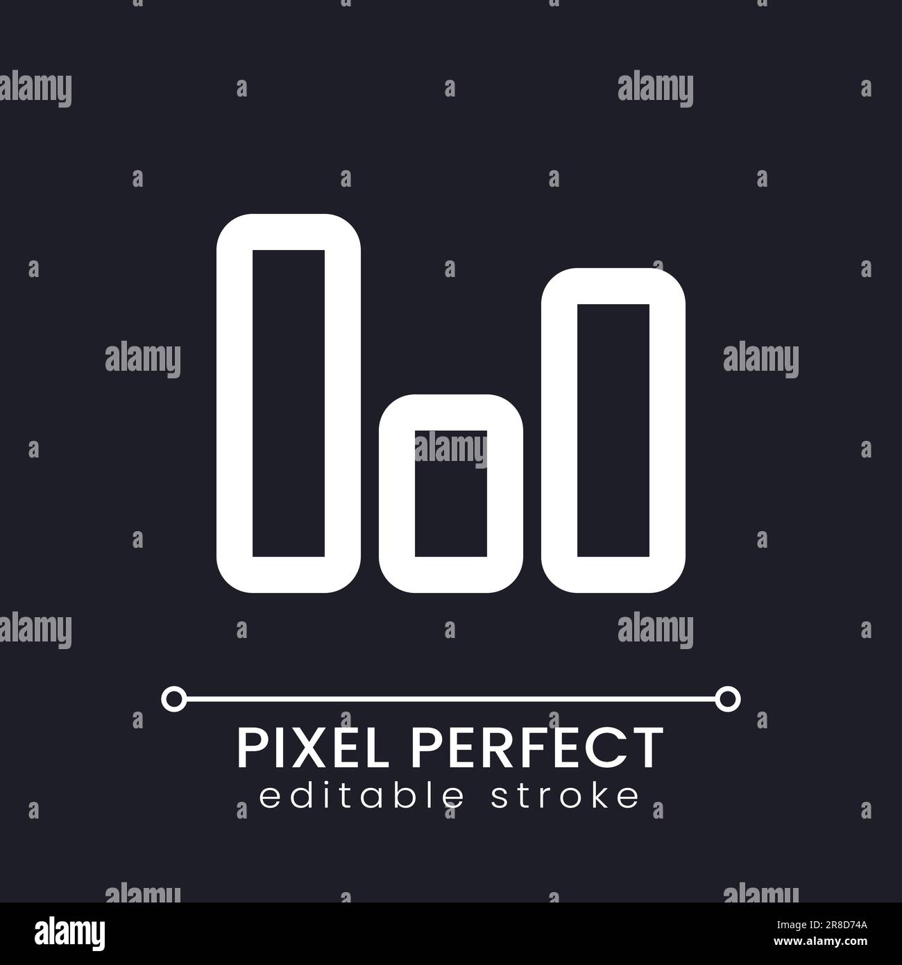 Column chart pixel perfect white linear ui icon for dark theme Stock Vector Image & Art - Alamy