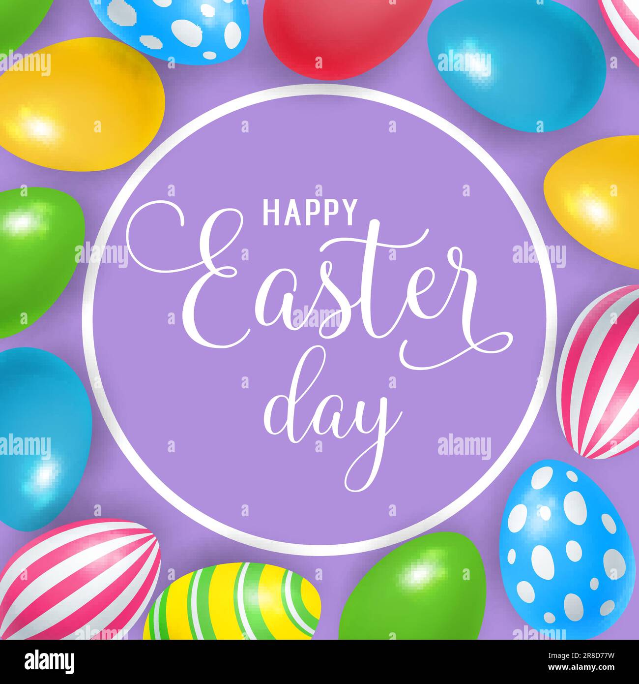Happy Easter Day Lettering in Circle Stock Vector Image & Art - Alamy