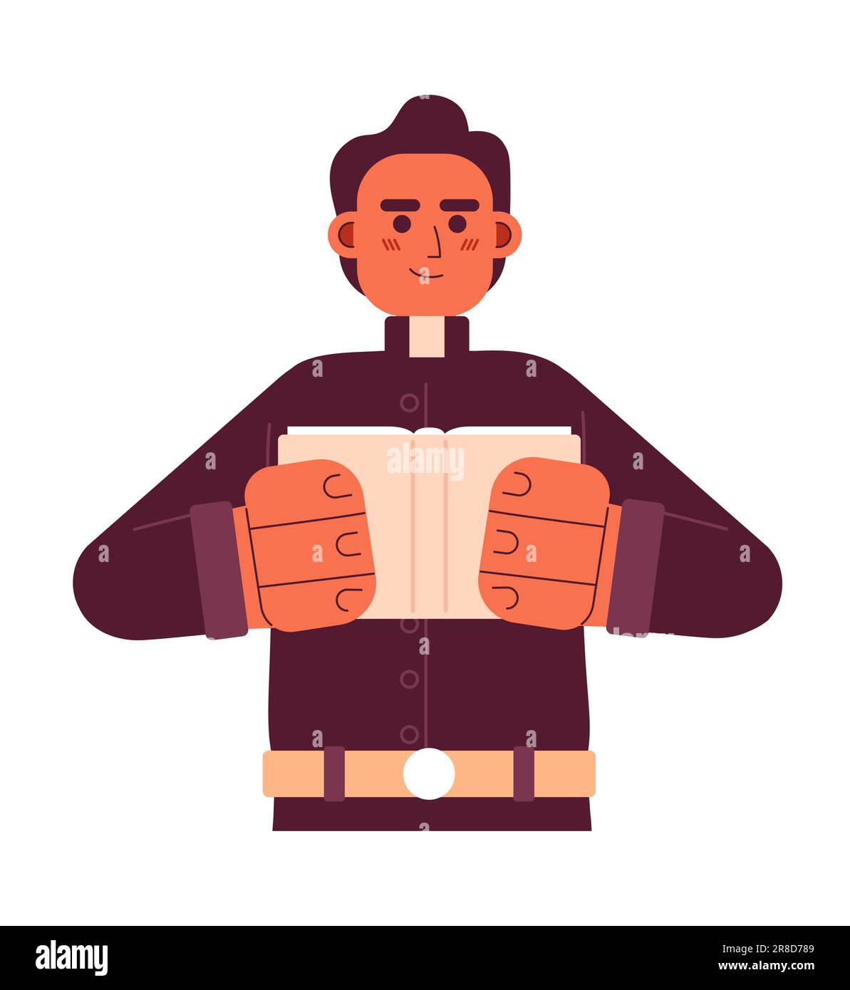 Catholic pastor holding bible semi flat colorful vector character Stock ...