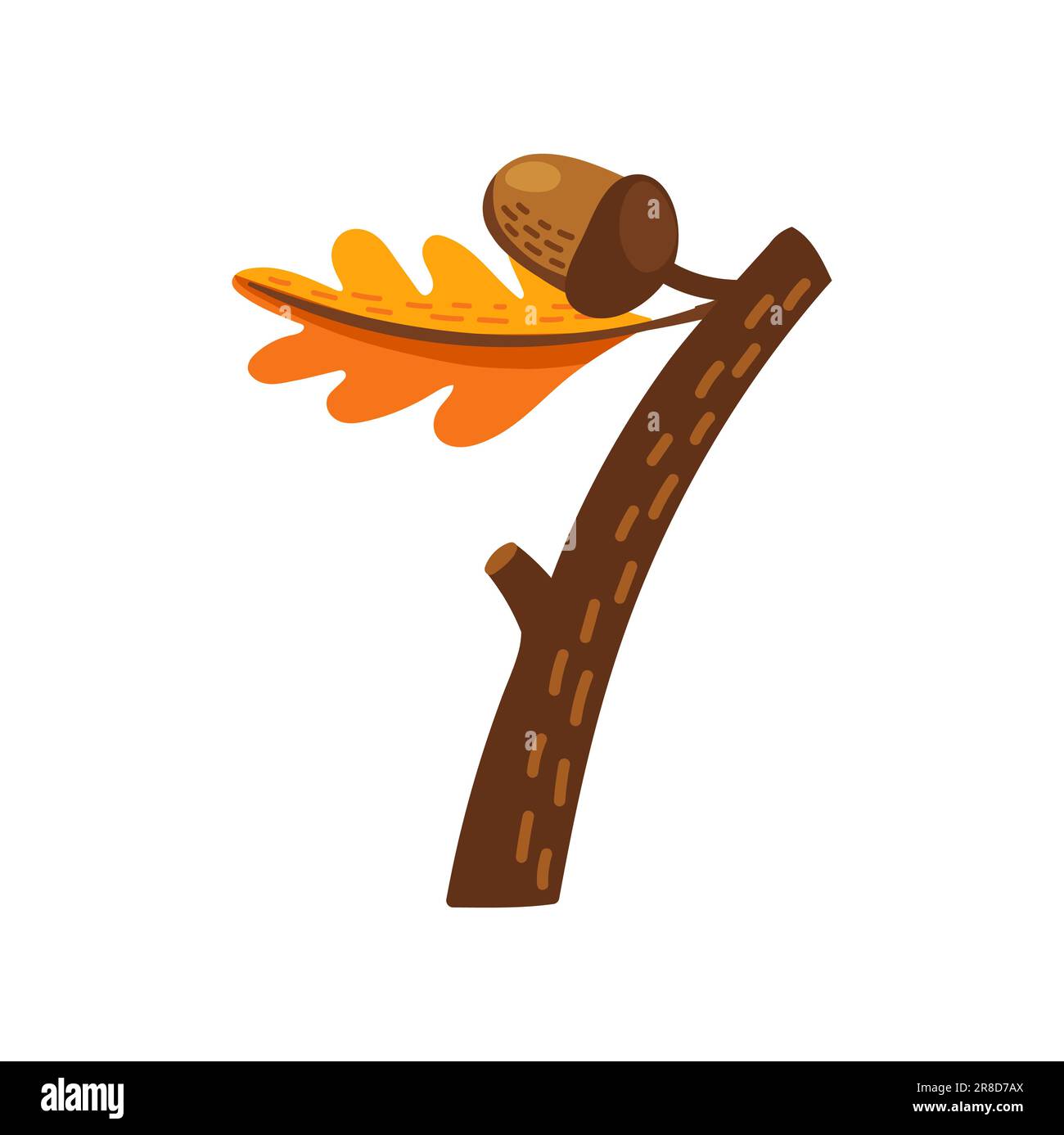 7 digit ABC font element isolated seven autumn number, Thanksgiving day ...