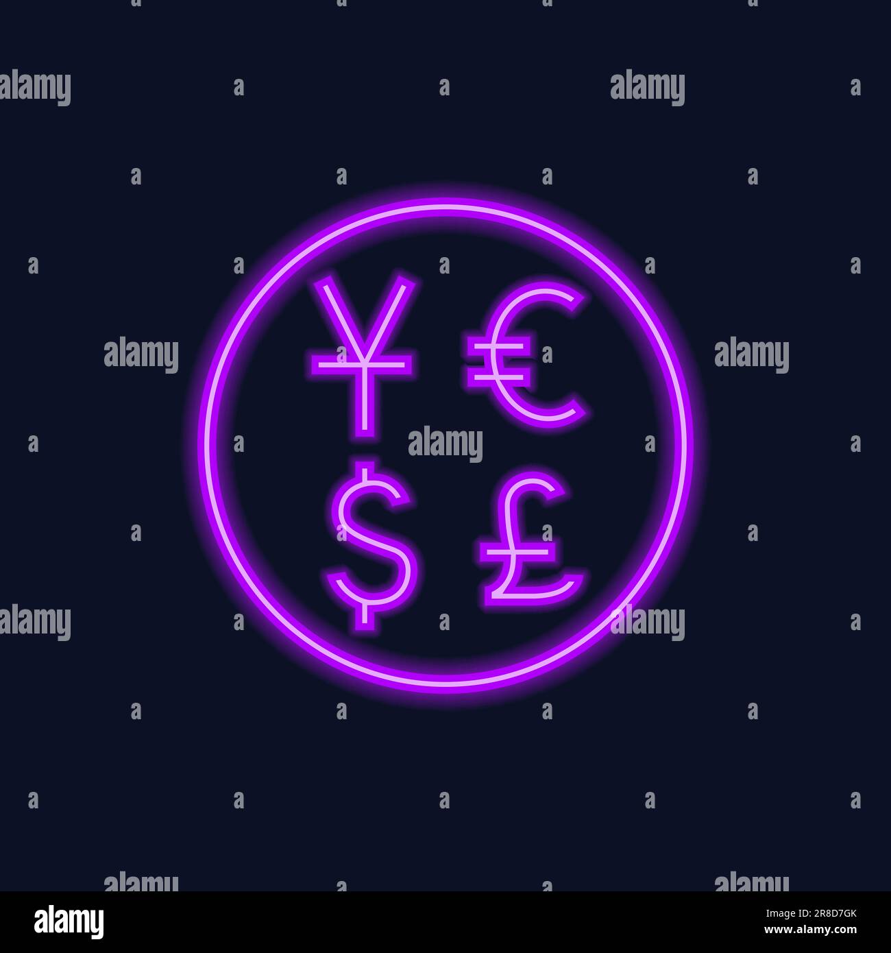 Currency symbols glowing in Stock Vector Images - Alamy